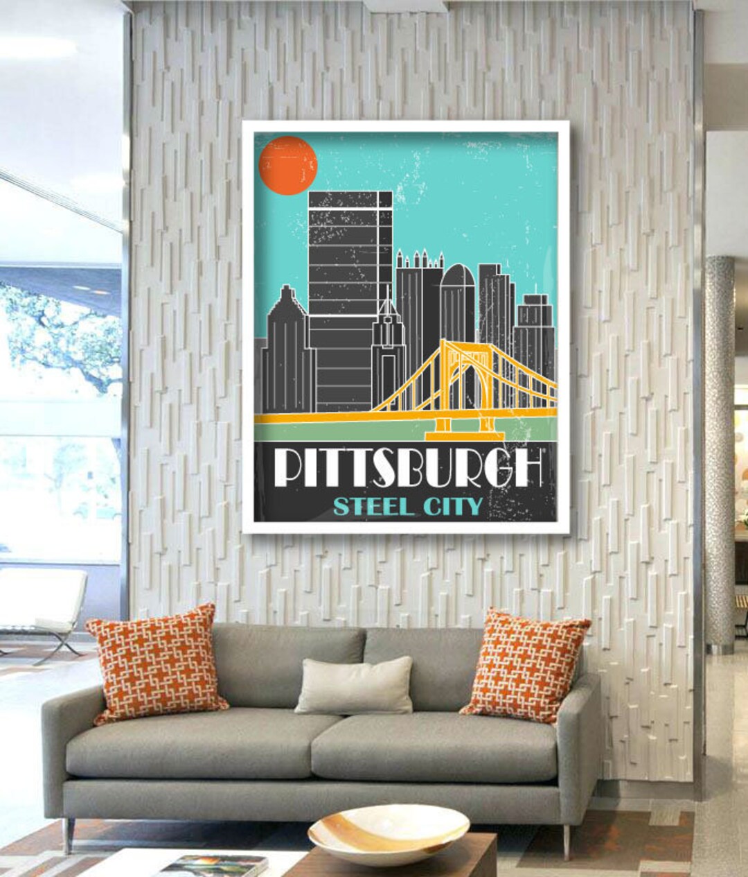 Pittsburgh Skyline, Pittsburgh Poster, - Etsy