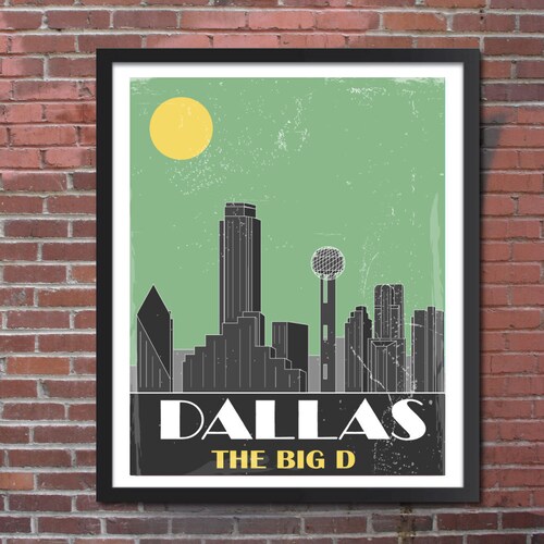 Dallas Texas Skyline Dallas Print Downtown Cityscape - Etsy