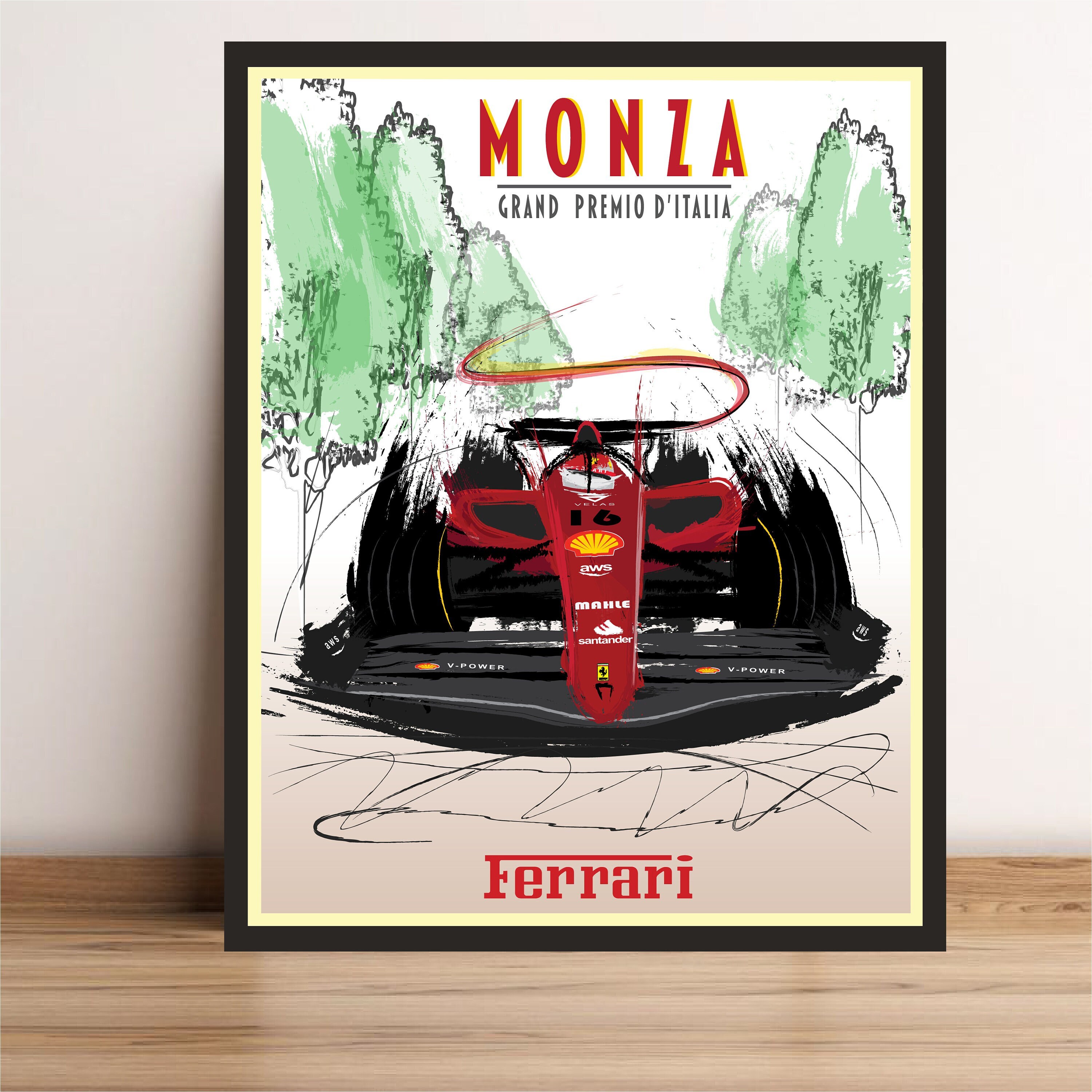 Monza, Charles Leclerc, Ferrari, Formula One Poster sold by Swim ...