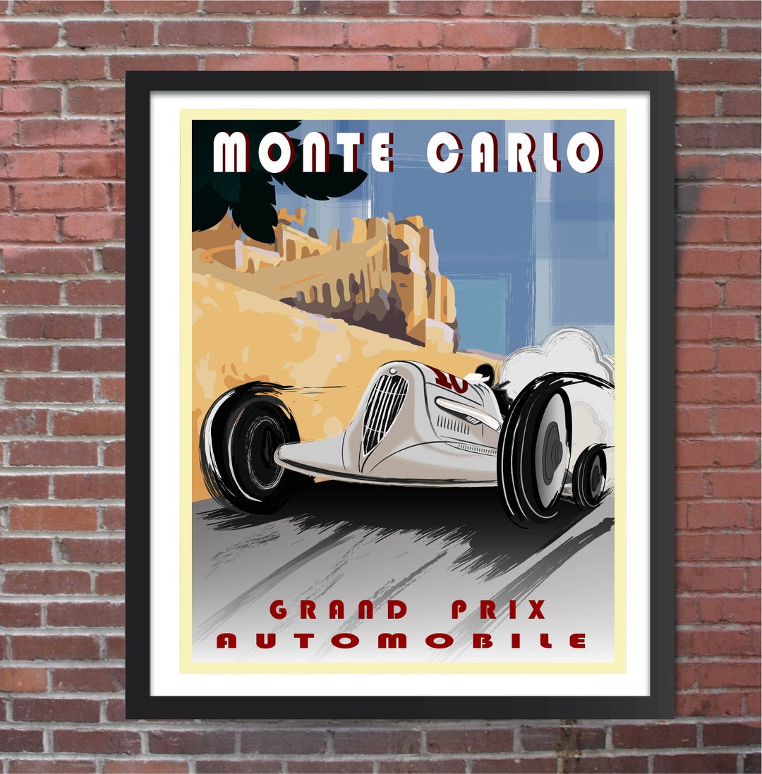 Monte Carlo Grand Prix Monte Carlo Art Monte Carlo Racing - Etsy