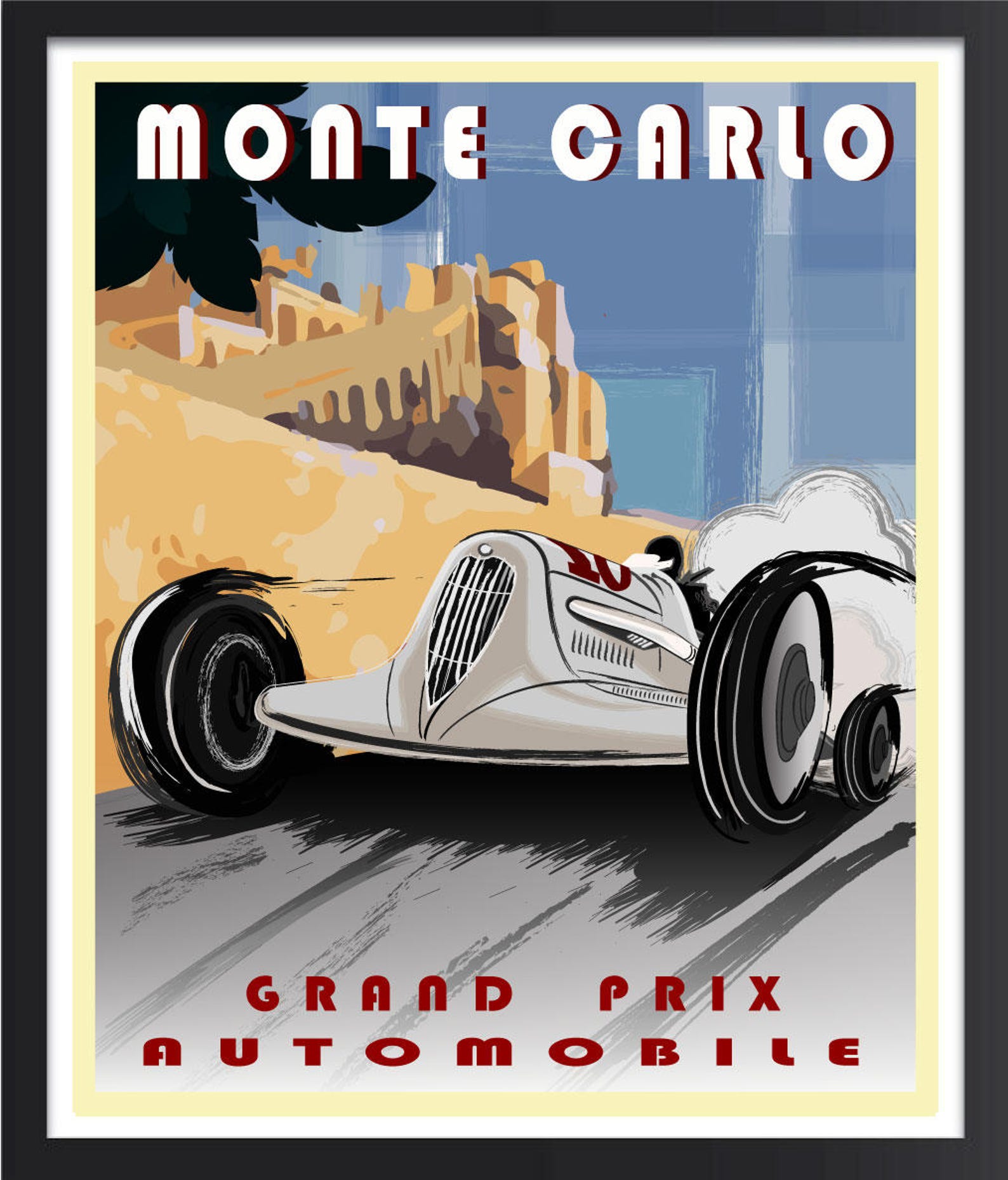 Monte Carlo Grand Prix Monte Carlo Art Monte Carlo Racing - Etsy