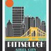 Pittsburgh Skyline, Pittsburgh Poster, - Etsy