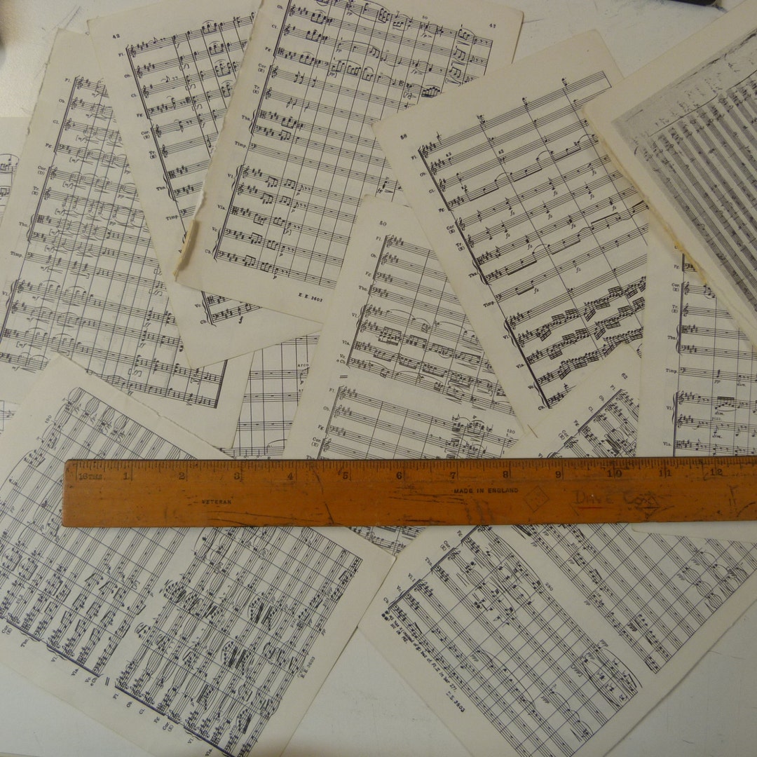 Vintage MINIATURE Sheet Music Paper Maybe for Art Craft Cards Apx. 100 ...