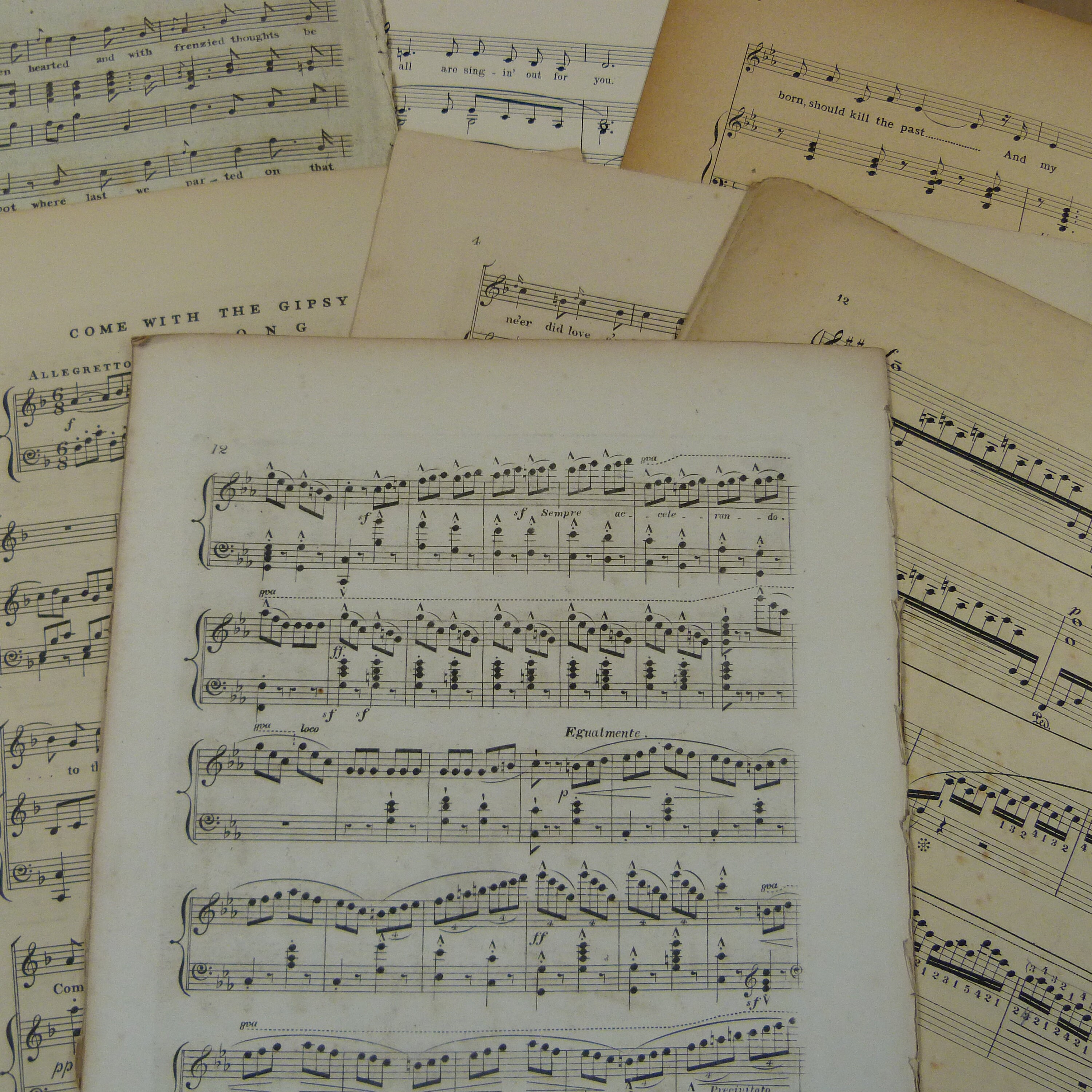 Papel de partitura vintage / antiguo tal vez para arte - Etsy México