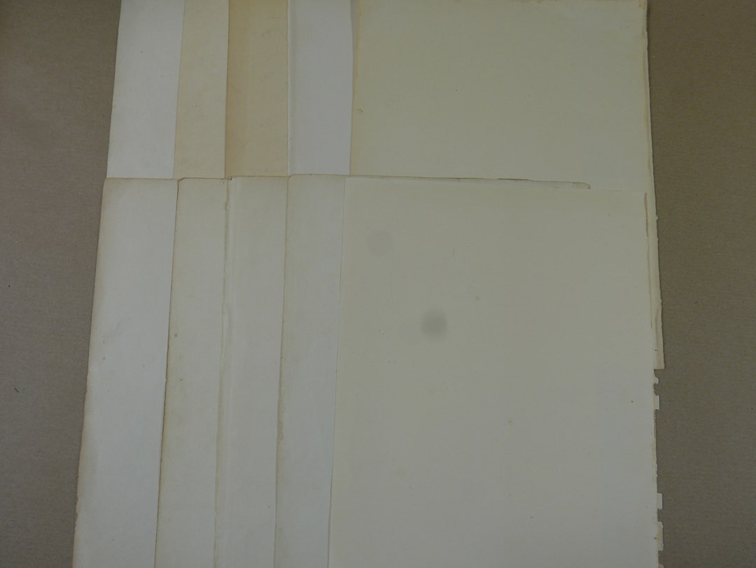 10 Sheets Genuine Reclaimed Antique Plain Paper With Age Toning Aprox ...