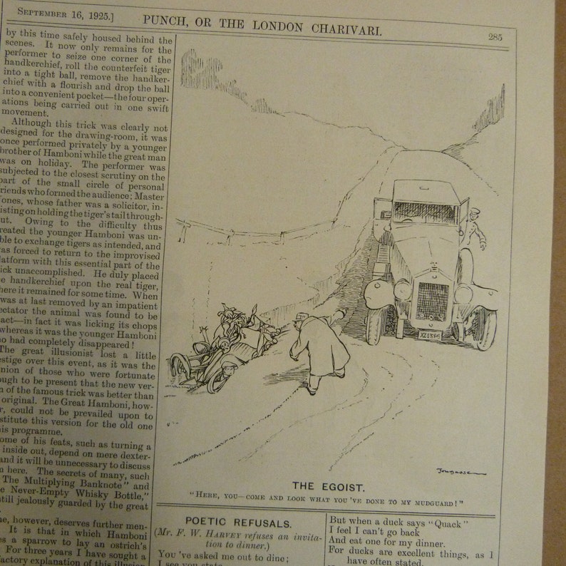 6 X Punch Cartoons 1925-1930s Theme : Motorists - Accident - Car Crash ...