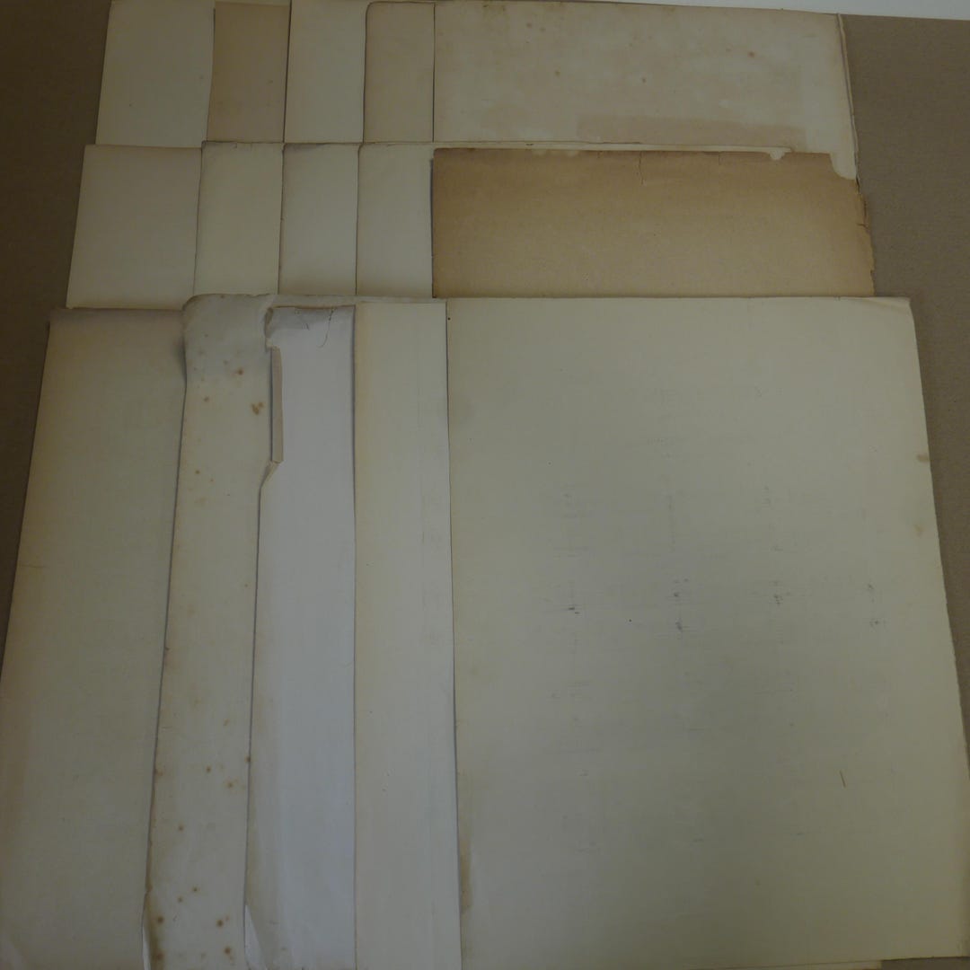 15 Sheets Genuine Reclaimed Antique 1-sided Plain Paper With Age Toning ...