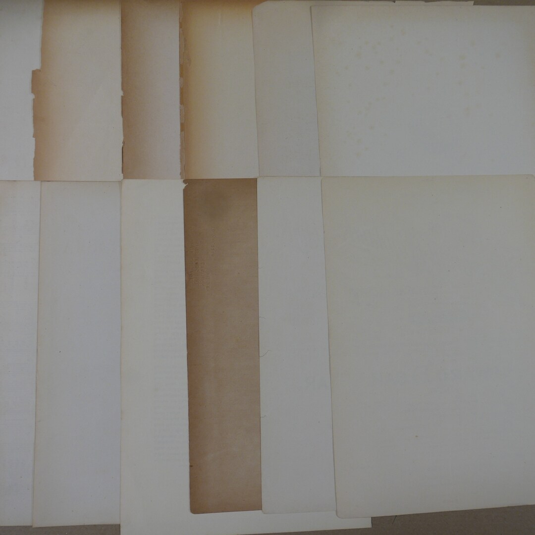 12 Sheets Genuine Reclaimed Antique 1 Sided Plain Paper With Nice Age ...