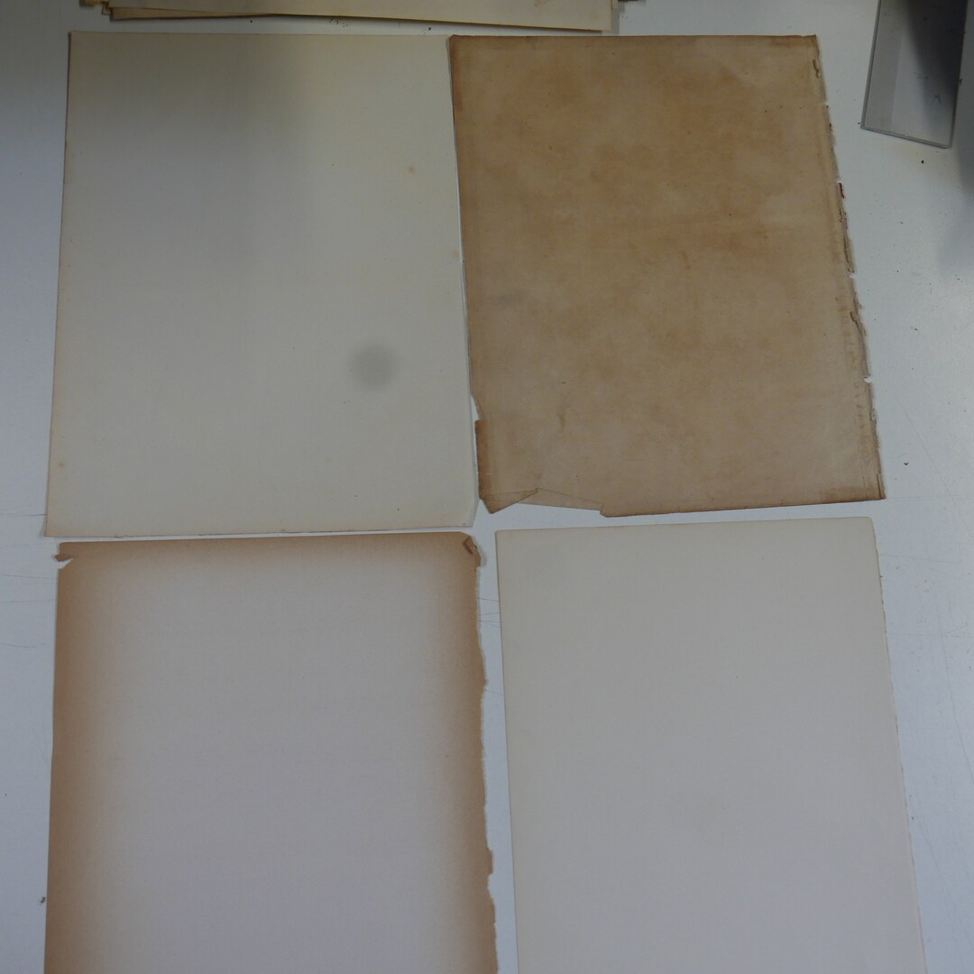 12 Sheets Genuine Reclaimed Antique Plain Paper With Age Toning Aprox ...