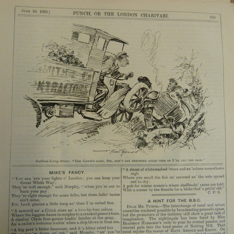6 X Punch Cartoons 1925-1930s Theme : Motorists Accident - Etsy
