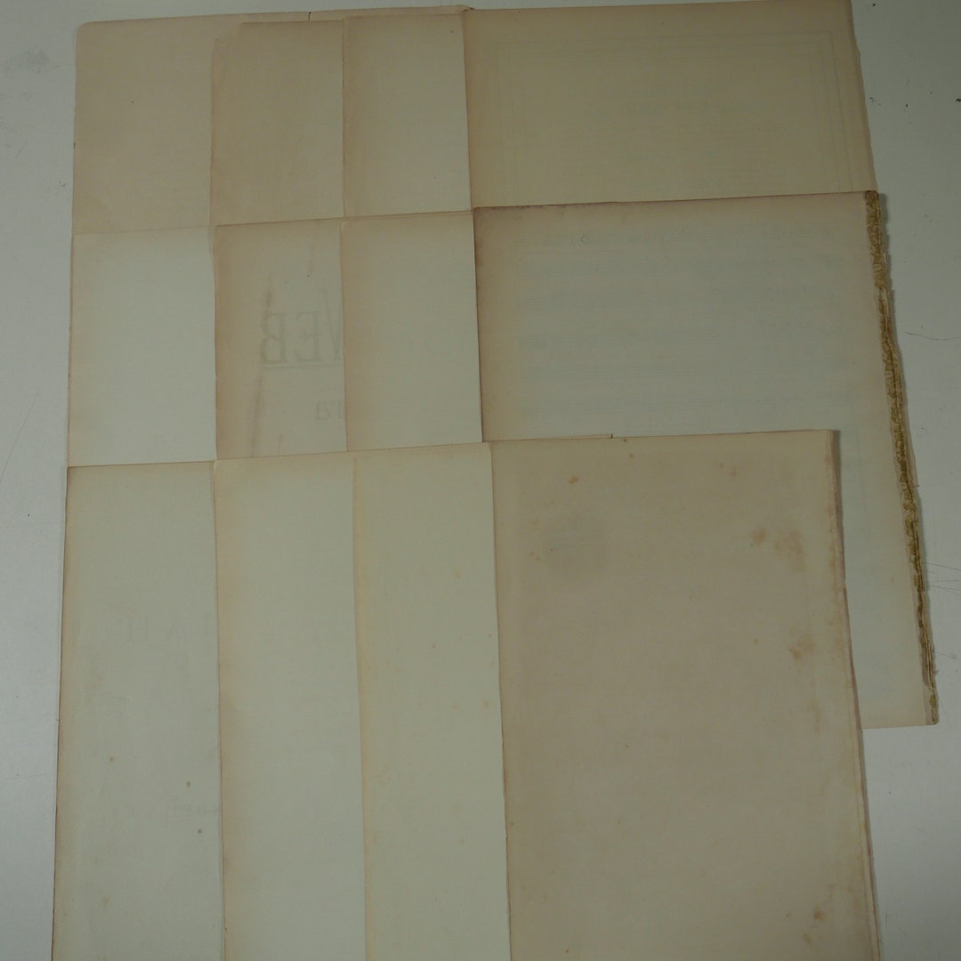 12 Sheets Genuine Reclaimed Antique 1 Sided Plain Paper With Nice Age ...