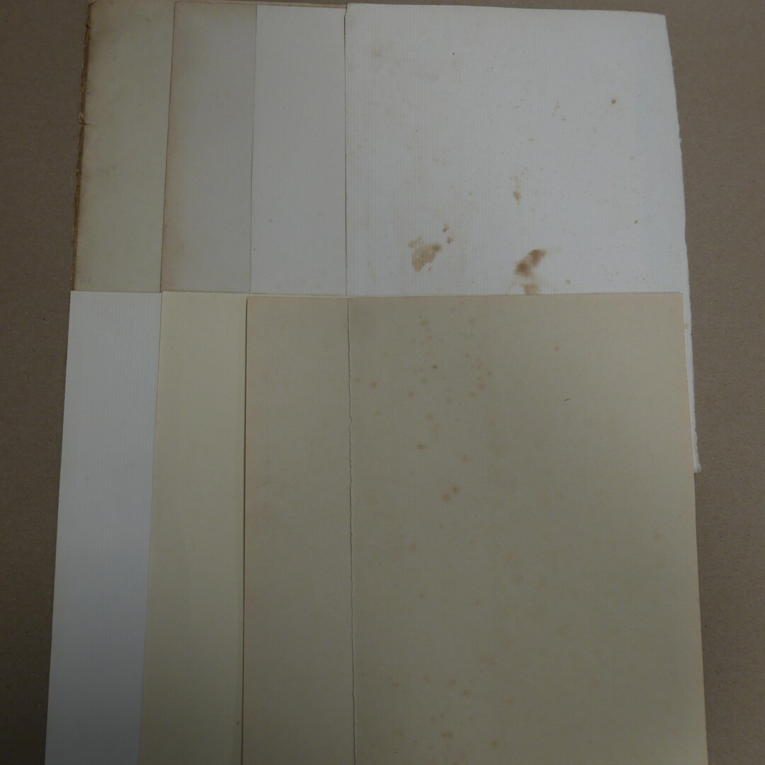 8 Sheets Genuine Reclaimed Antique Plain Paper With Age Toning Aprox ...