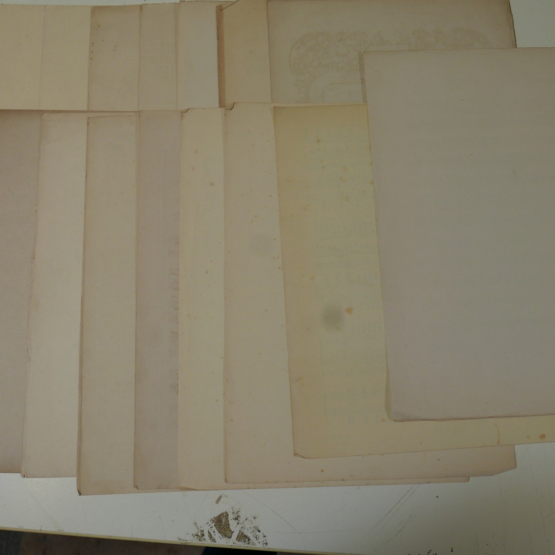 14 Sheets Genuine Reclaimed Antique 1 Sided Plain Paper With Nice Age ...