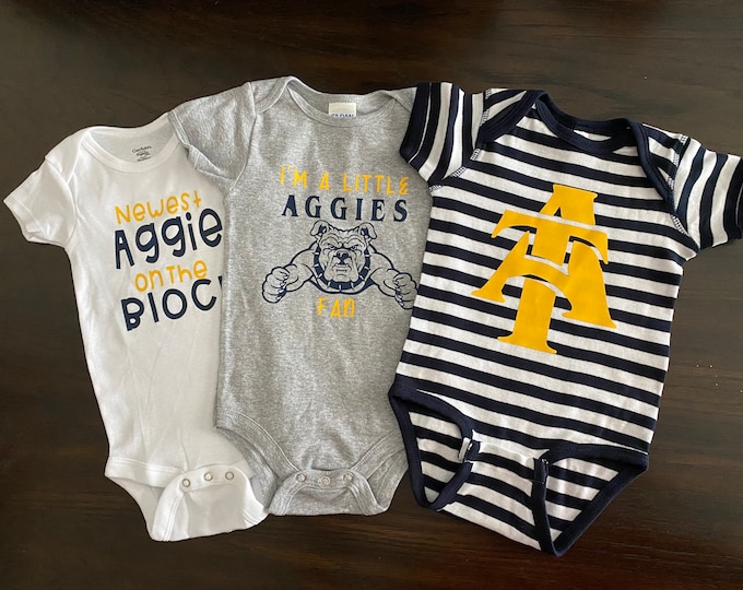 Grow With Me Little Aggie Fan/aggie Onesie/future Aggie/nc A&T Aggie ...