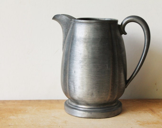 Antique / Vintage Pewter Pitcher Crescent Water - Etsy