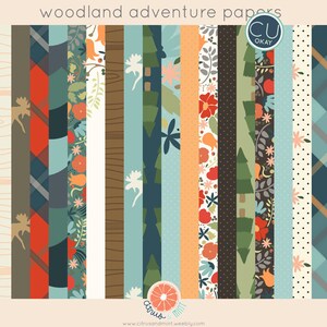 Woodland Digital Papers - 18 Hand-drawn Digital Papers- Commercial Use ...