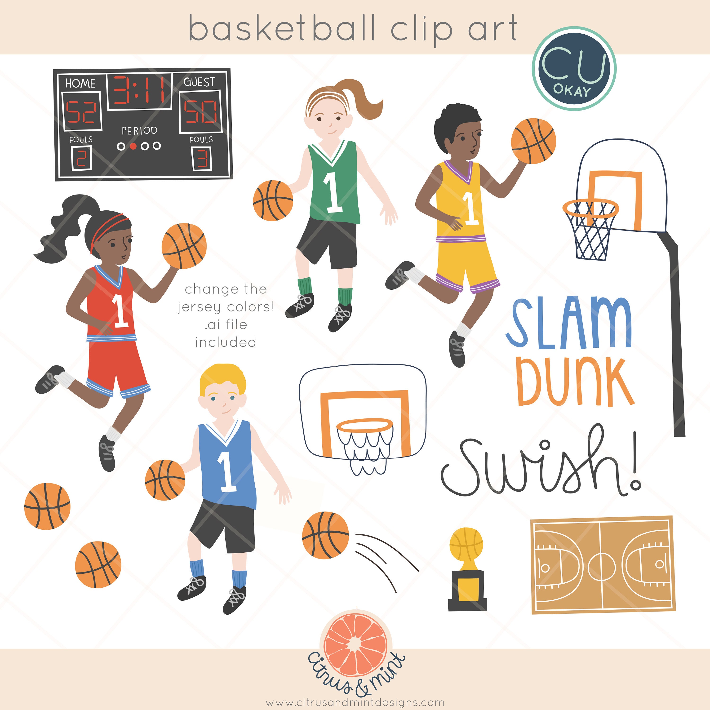 Free Basketball Player Clipart
