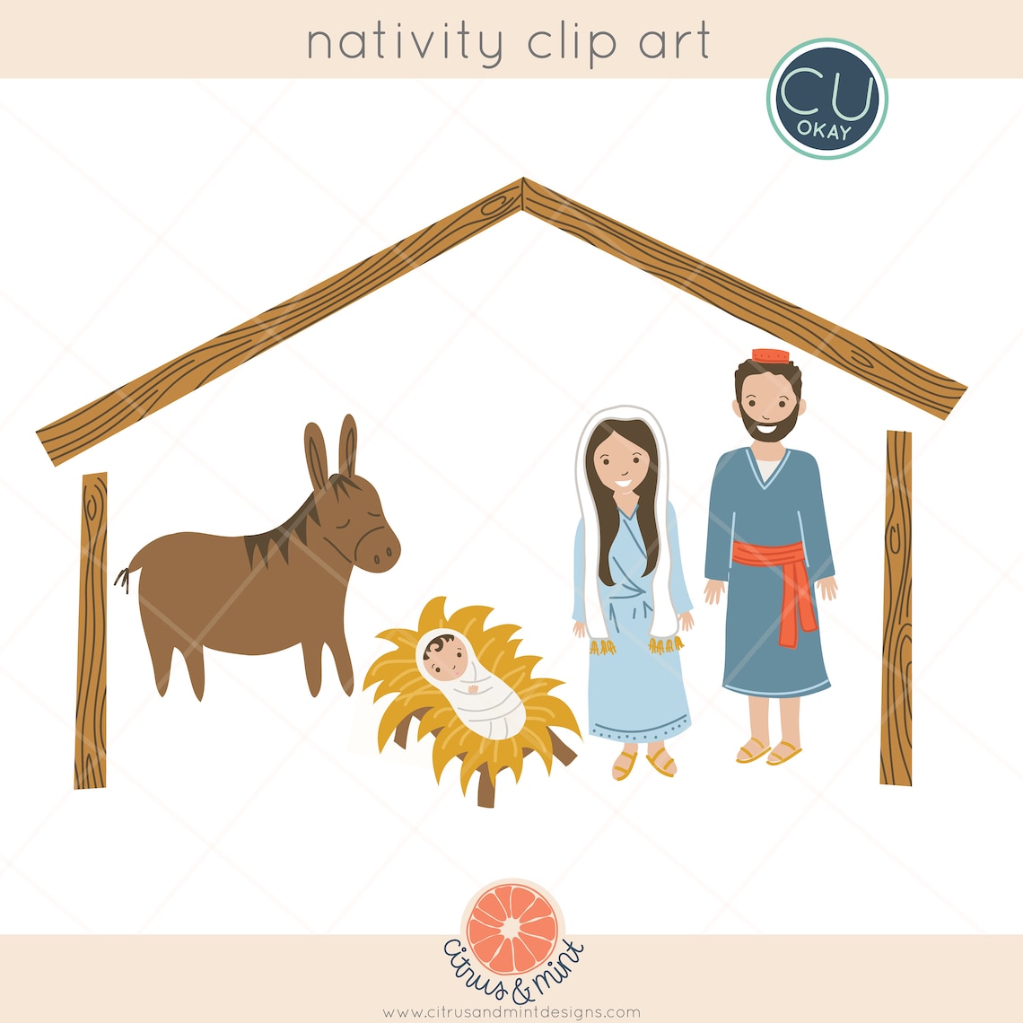 Christmas Nativity Religious Clipart and Digital Paper Holiday 2017 ...