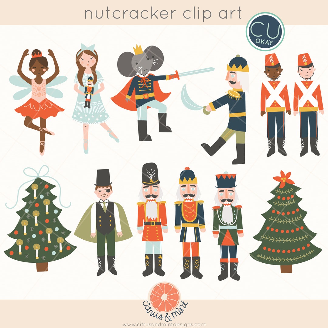 Nutcracker Ballet Christmas Clip Art Graphics - Holiday 2017- Hand ...