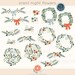 Christmas Digital Clip Art Flowers and Wreaths- 21 Hand Drawn ...