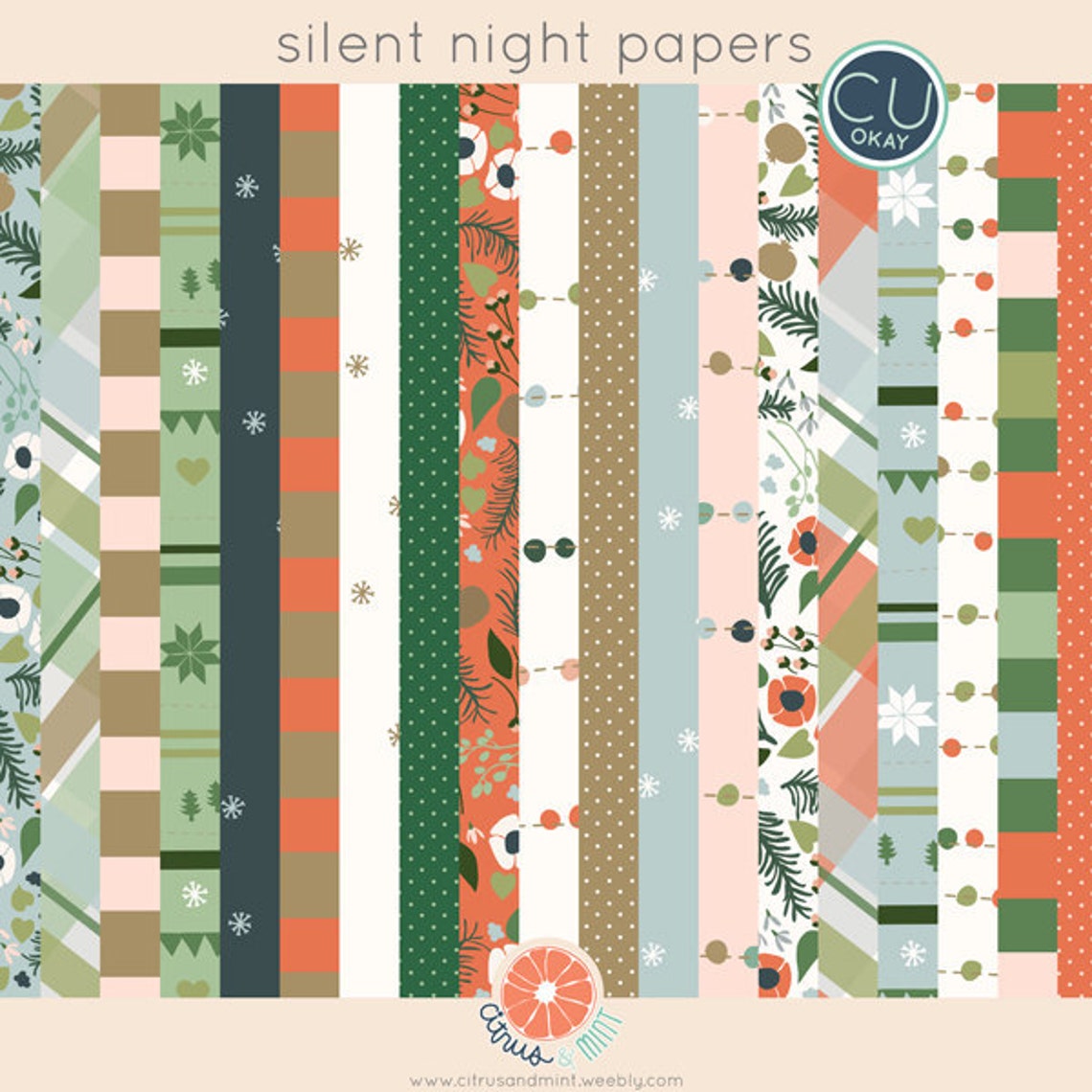 Christmas Digital Clip Art Set - Hand Drawn Illustrations- Commercial ...