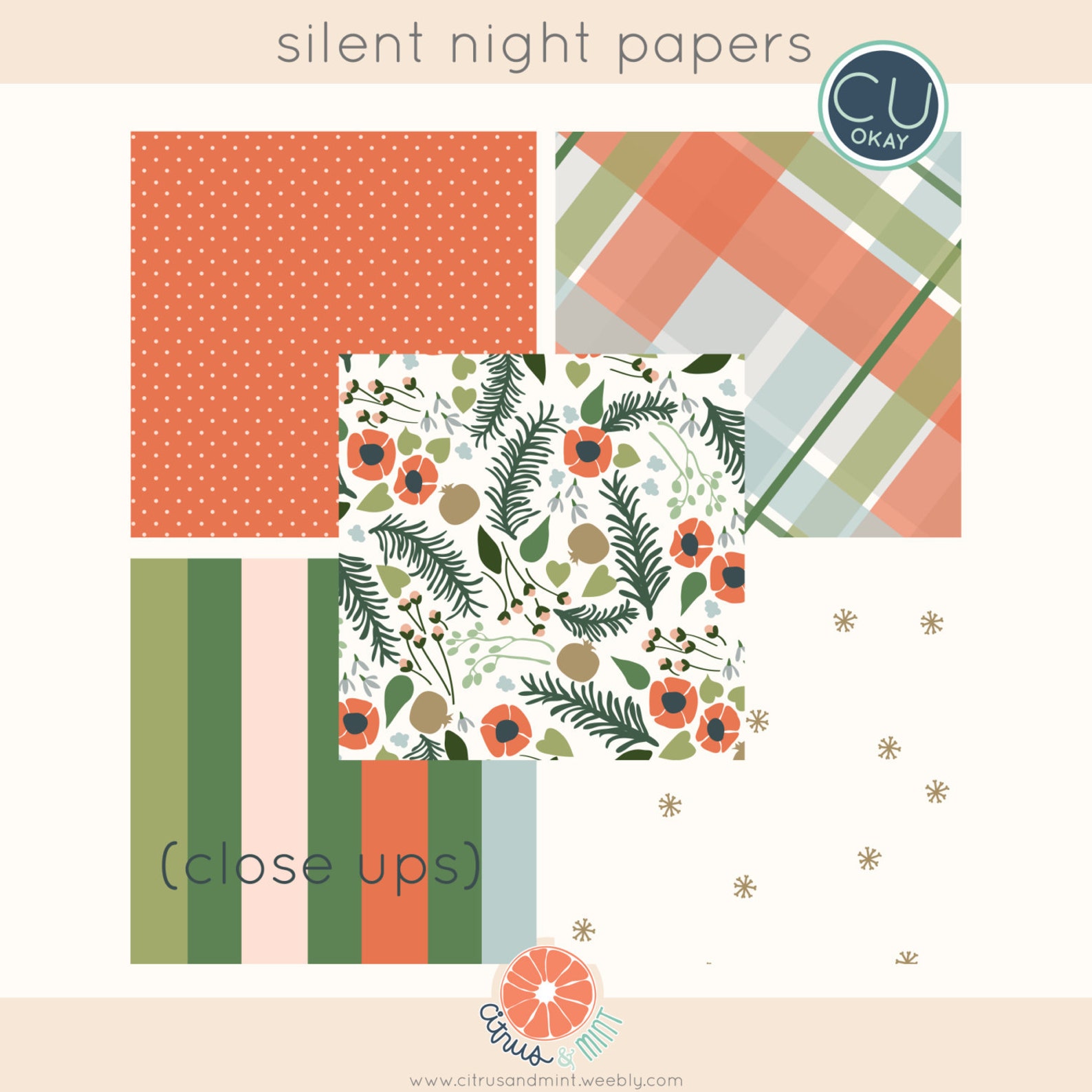 Christmas Digital Clip Art Papers - 19 Hand-drawn Digital Papers ...