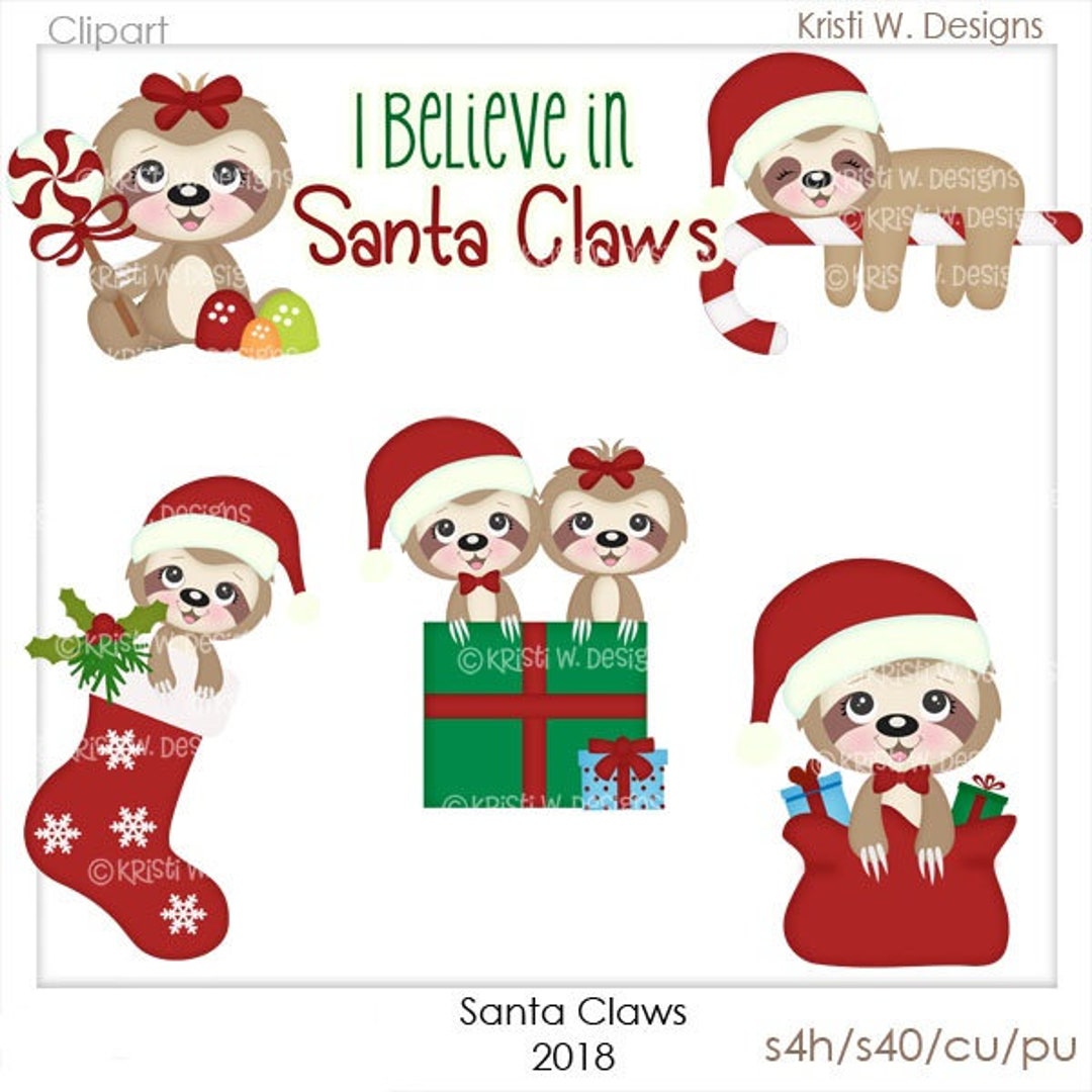 DIGITAL SCRAPBOOKING CLIPART Santa Claws - Etsy