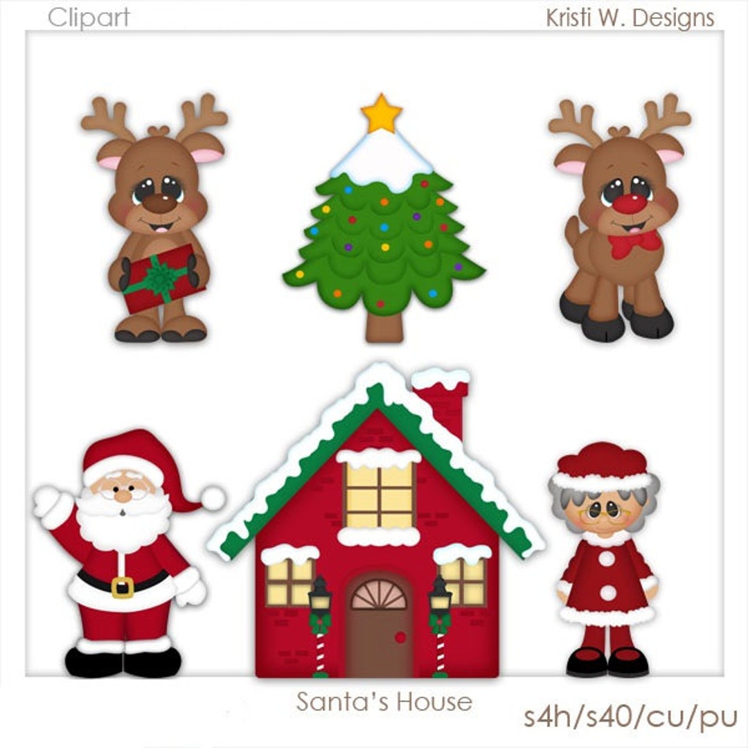 DIGITAL SCRAPBOOKING CLIPART Santa's House - Etsy