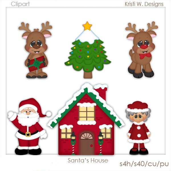 DIGITAL SCRAPBOOKING CLIPART Santa's House - Etsy
