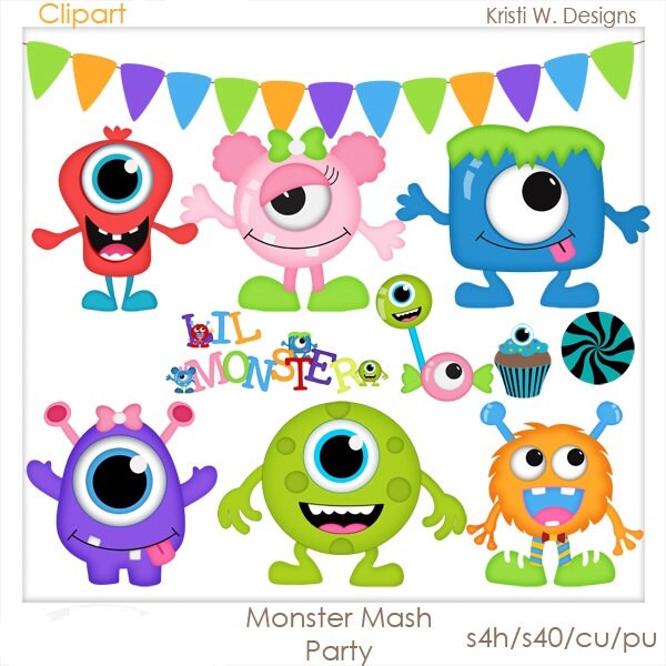 DIGITAL SCRAPBOOKING CLIPART Monster Mash Party - Etsy