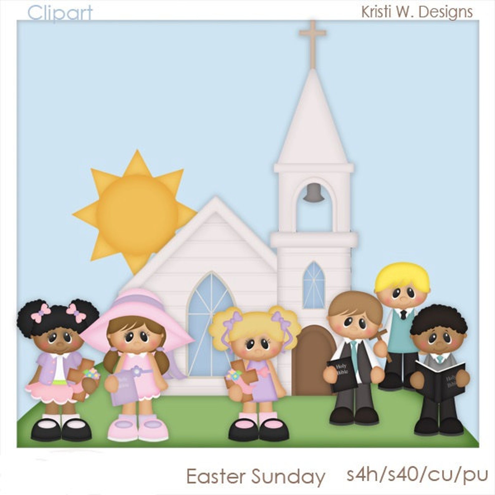DIGITAL SCRAPBOOKING CLIPART Easter Sunday | Etsy
