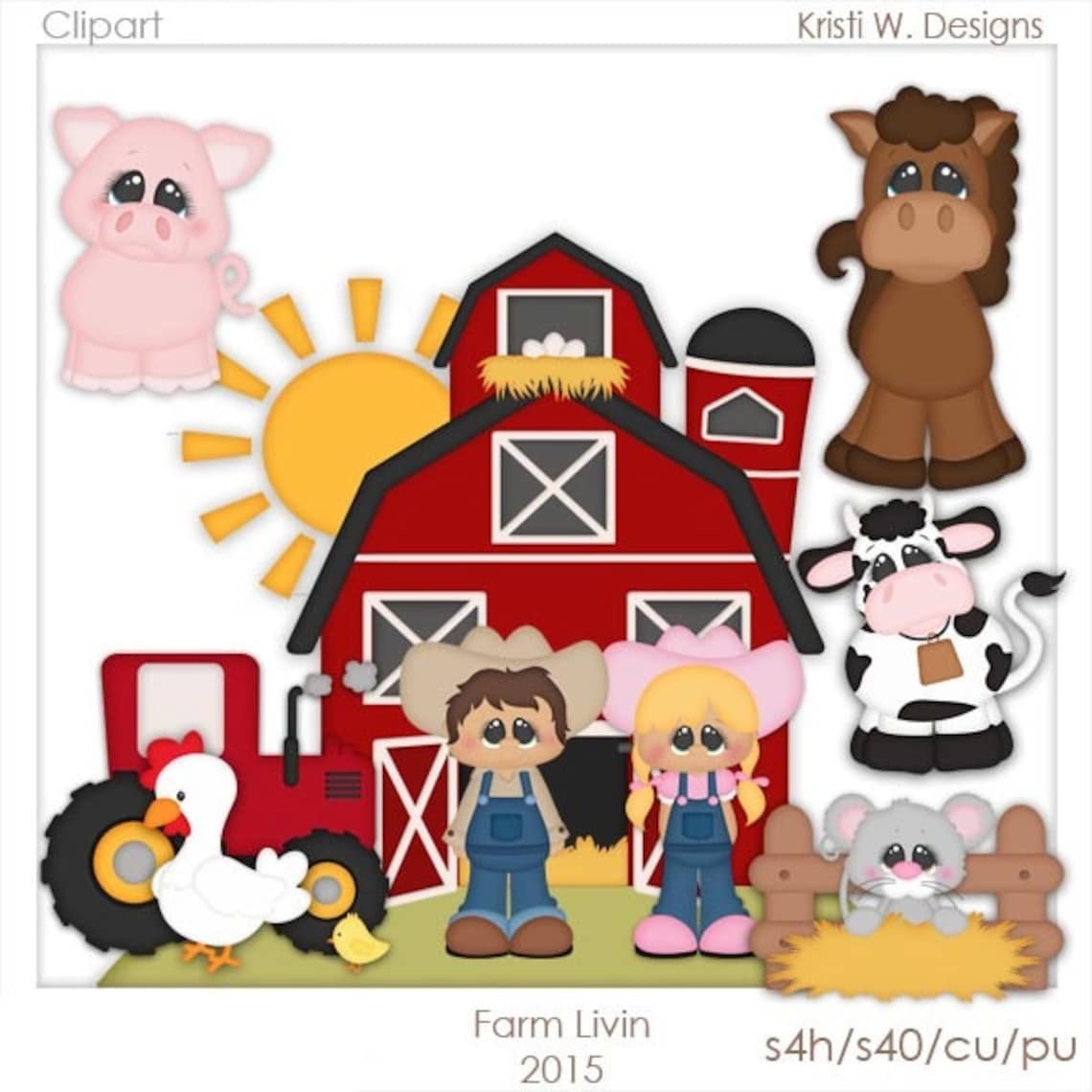 DIGITAL SCRAPBOOKING CLIPART - Farm Livin - Etsy