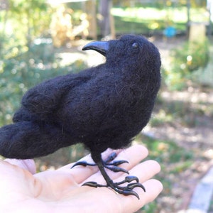 Needle Felted Bird, Raven Sculpture,woodland Animal, Made to Order - Etsy