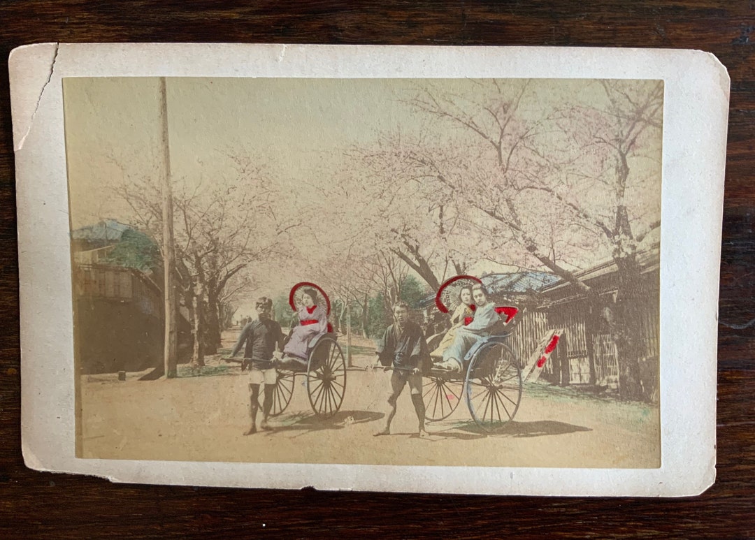 Beautiful Hand Coloured Antique Victorian Cabinet Photo Young Japanese ...