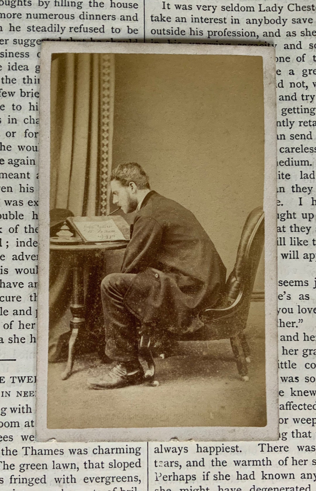Antique Victorian Carte De Visite – Gentleman Writing With Mouth ...