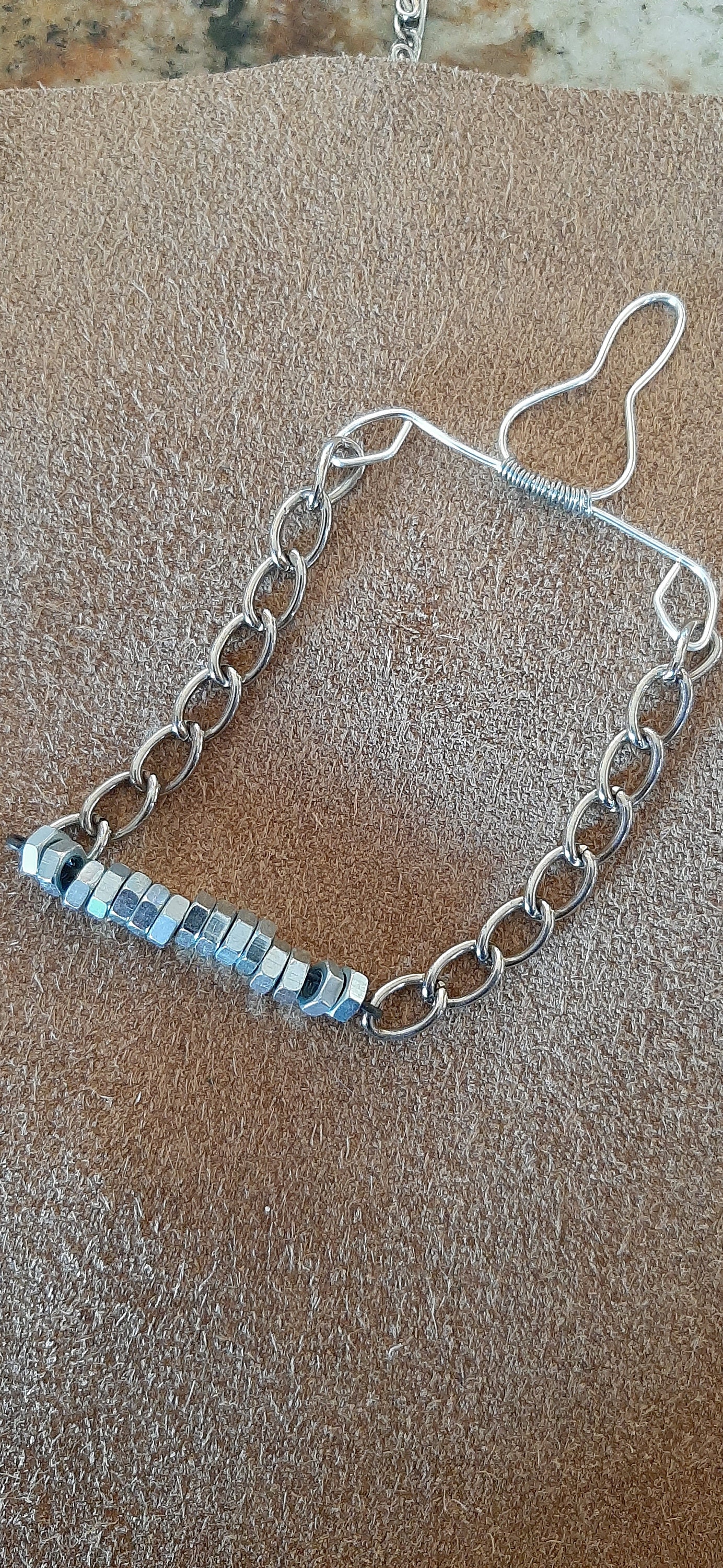 Mens Tie Chain...tool Box Tie Chain...stainless Steel Hex Nuts - Etsy