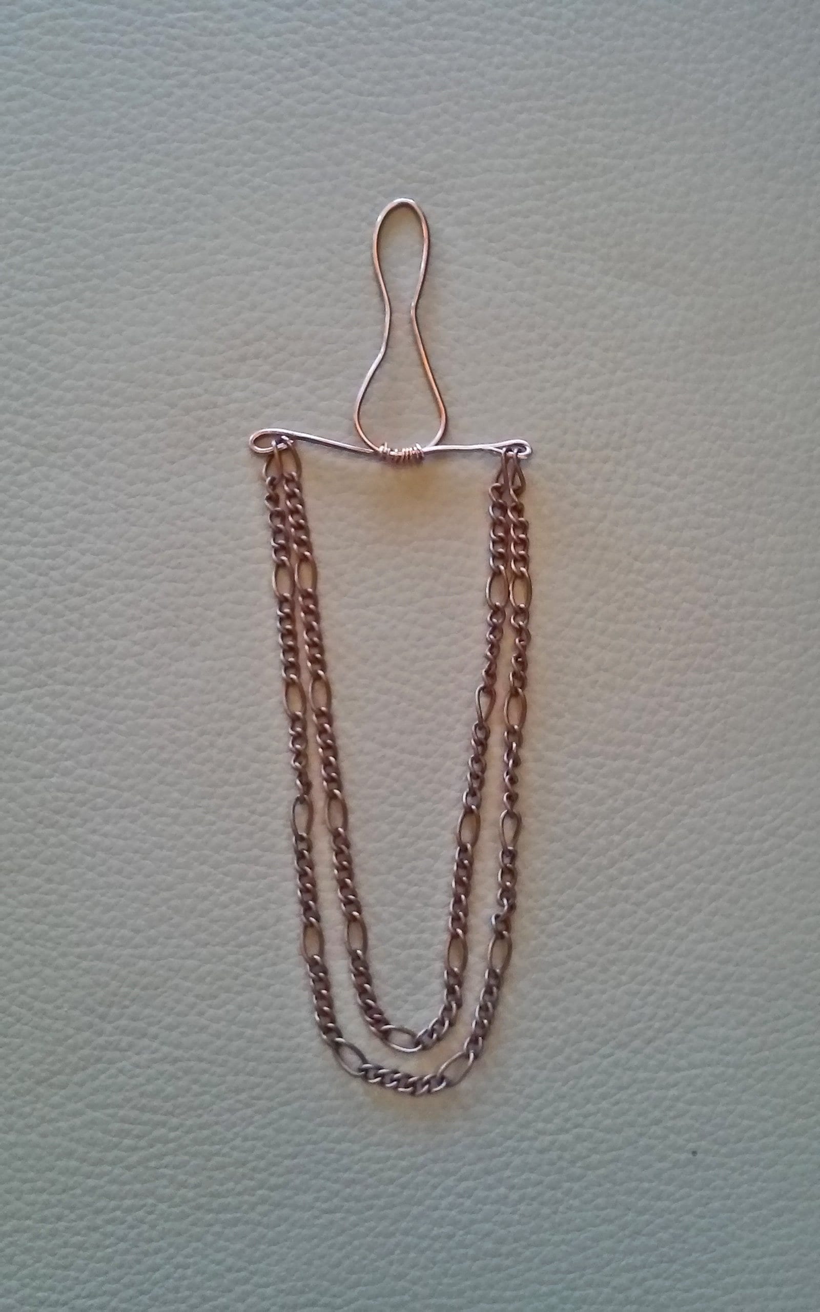 Men's Tie Chain, Tie Bar, Bronze Finish, Double Chain, Handmade - Etsy