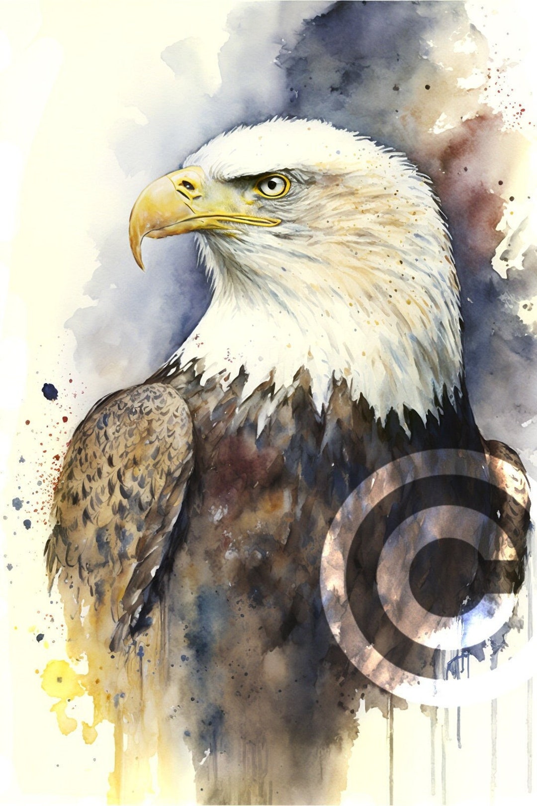 Bald Eagle Watercolour Print Unique Wall Art - Etsy
