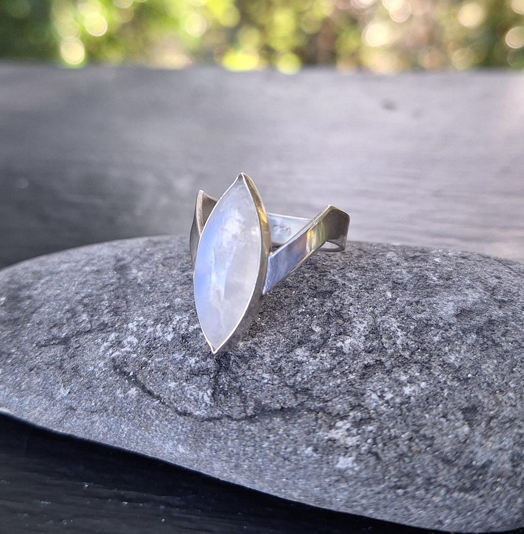 Moonstone Ring, Fae Ring, Sterling Silver Ring, Talisman Ring, Witch Ring, Statement Ring, Pagan ...