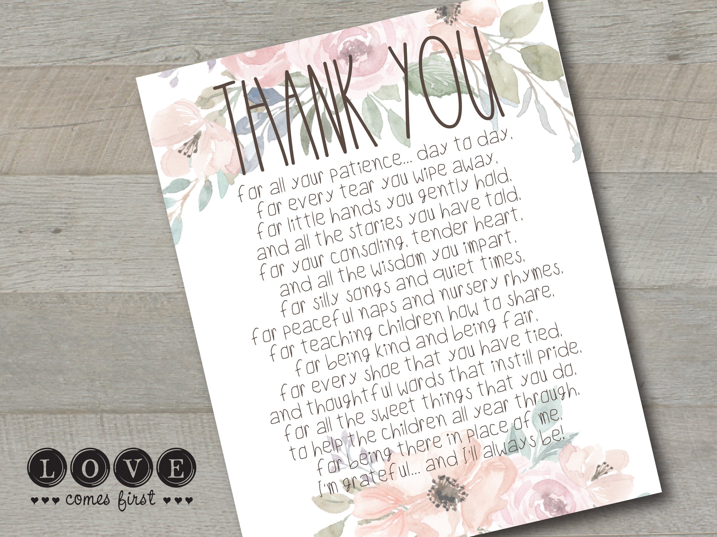 A Parent s Thank You Letter To A Teacher Printable Etsy A Parent s Thank You Letter To A Teacher Printable Etsy