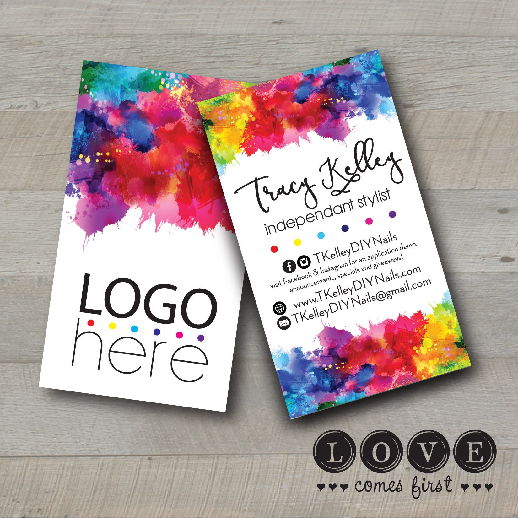 Personalized Business Cards Color Business Cards Street - Etsy
