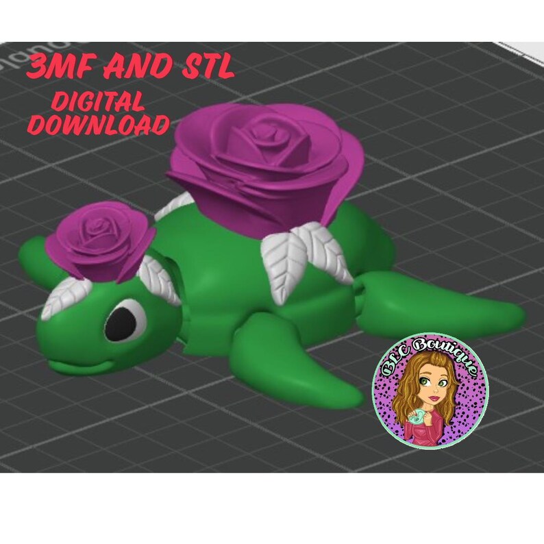 BLC Flexi Rose Turtle .3mf / .STL File for 3D Printing - Etsy