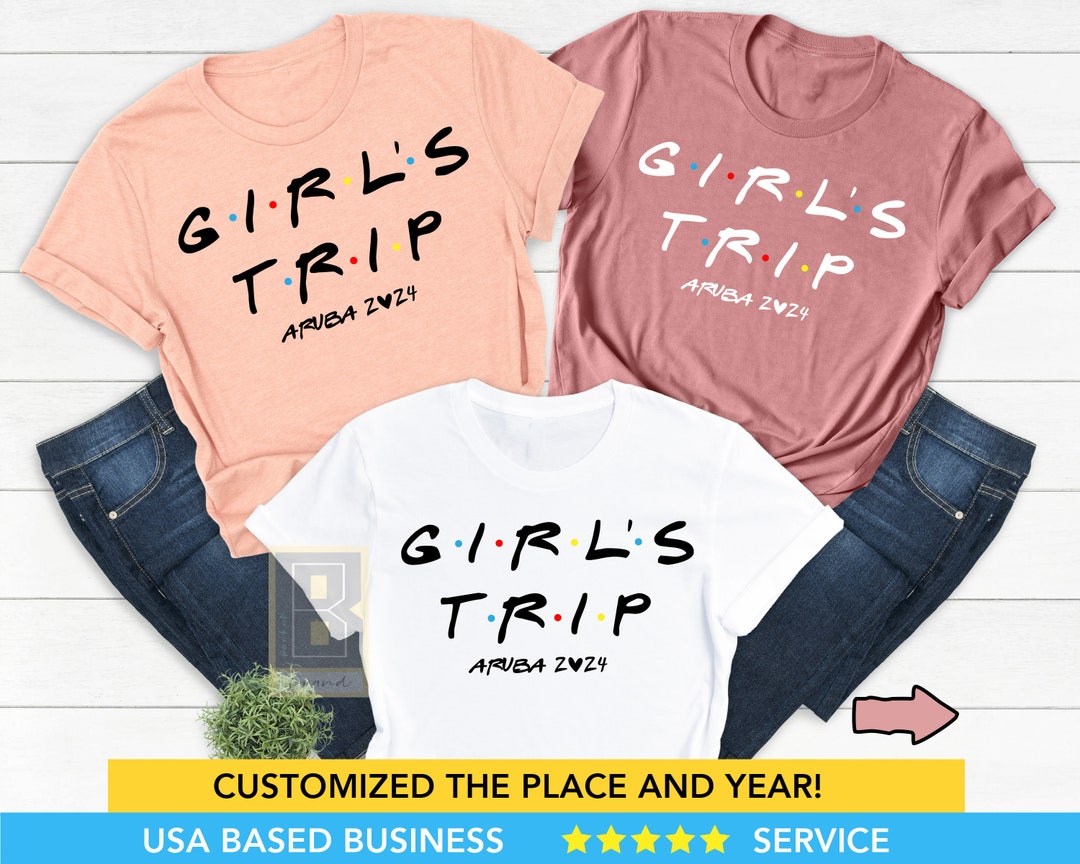 Girl's Trip Friends Party Shirts, for Girls Weekend Getaway, Shirt for ...