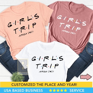 Girl's Trip Friends Party Shirts, for Girls Weekend Getaway, Shirt for ...