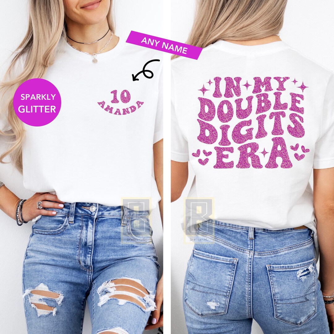Double Digits Era, 10th Birthday Shirt, Personalized Gifts, Kids ...