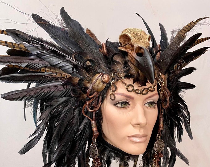 Gothic Headdress Raven Queen / Halloween / Fantasy Headdress / Dark ...