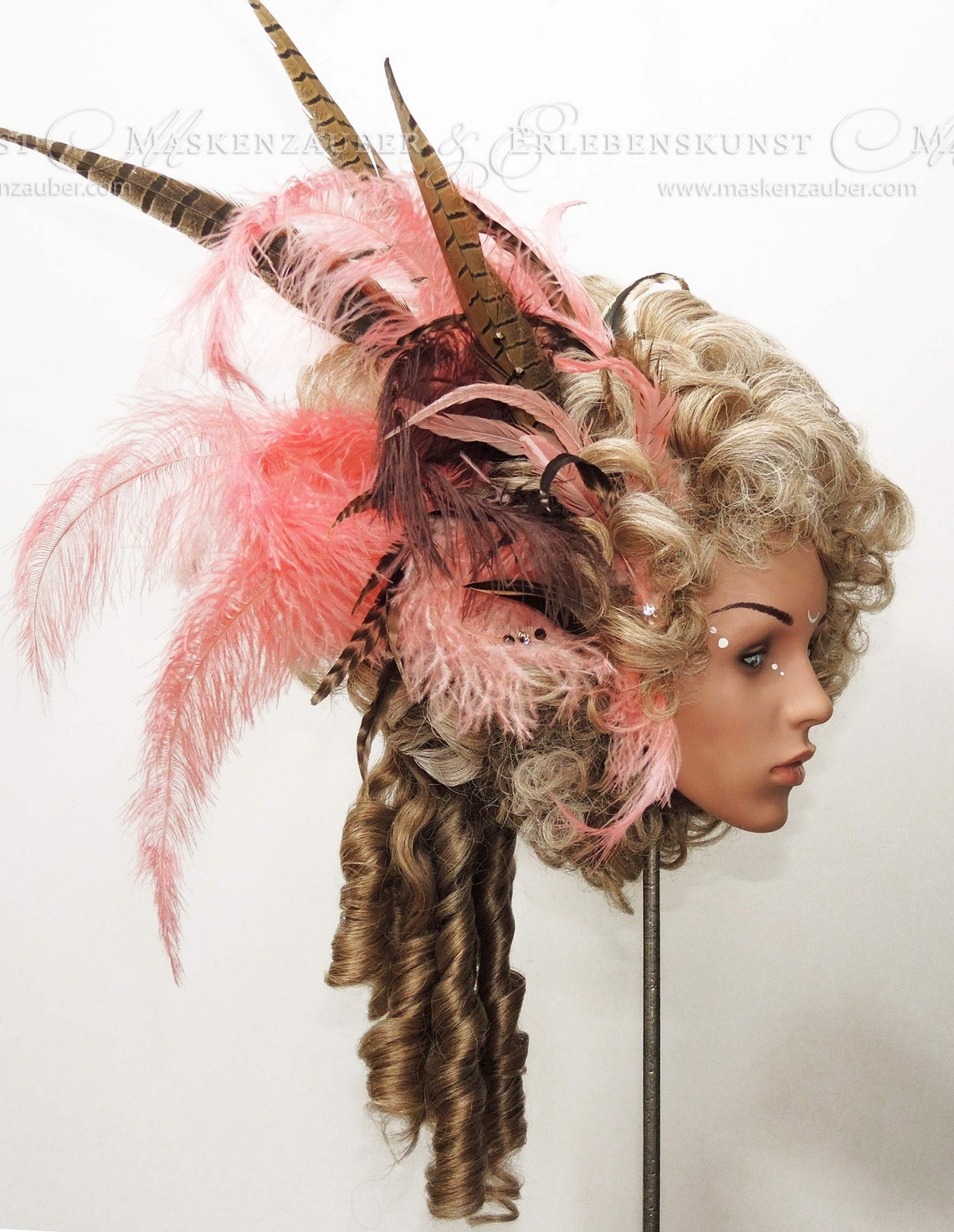 Rococo Wig // Marie Antoinette Wig // Historical Wig With Feather ...