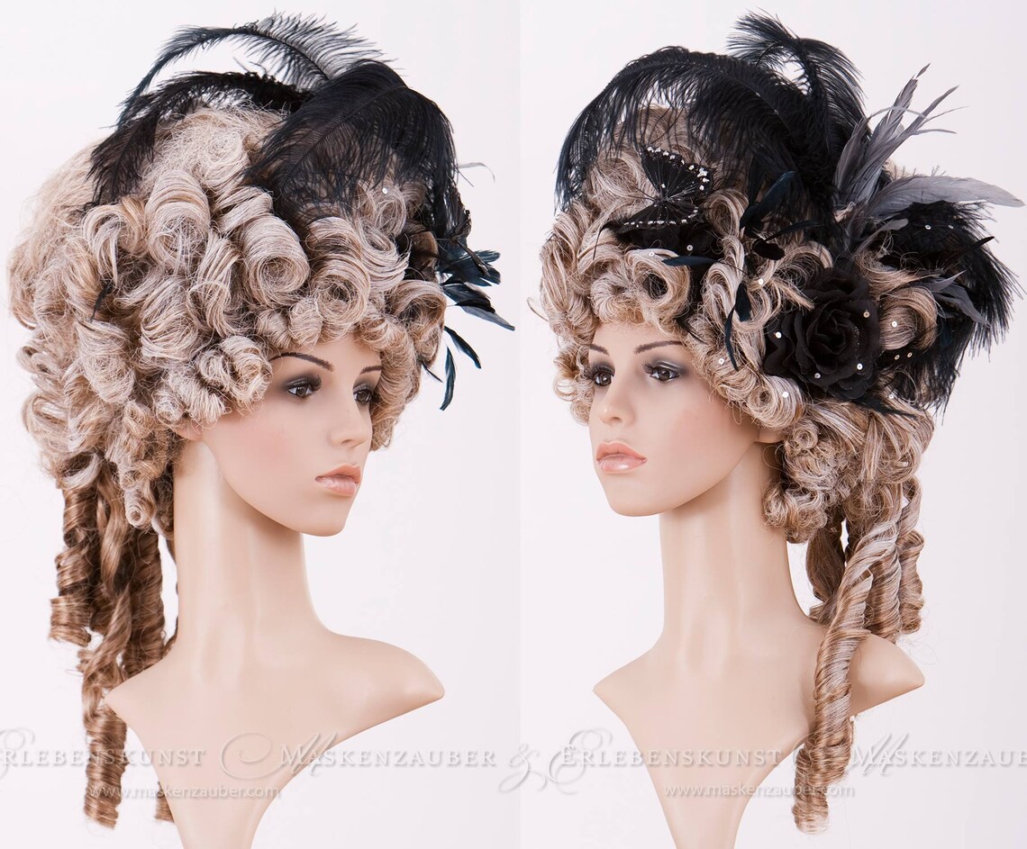 Rococo Wig / Gothic Wig / Marie Antoinette / Black-grey - Etsy