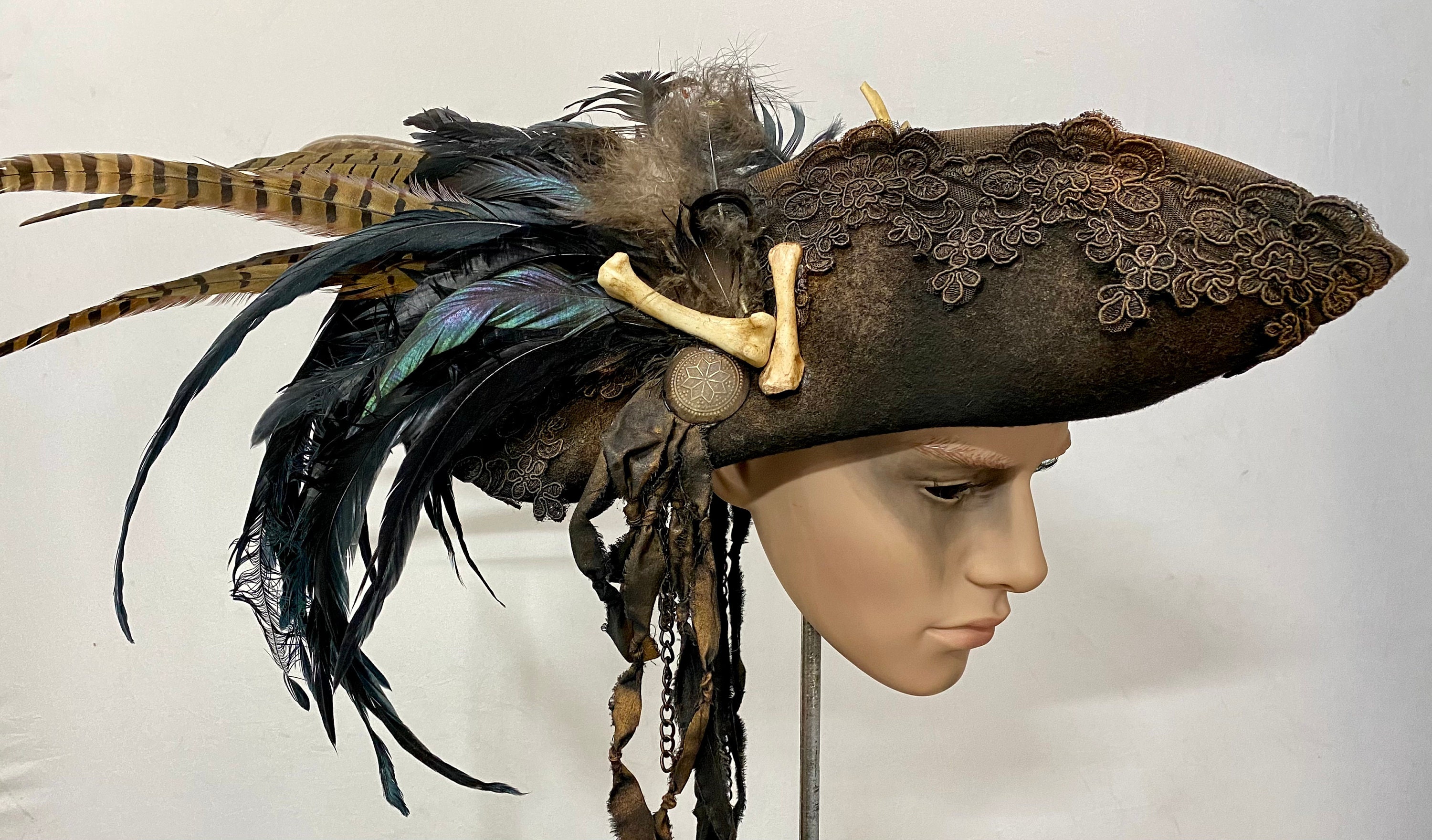 Pirate Captain Hat With Feather