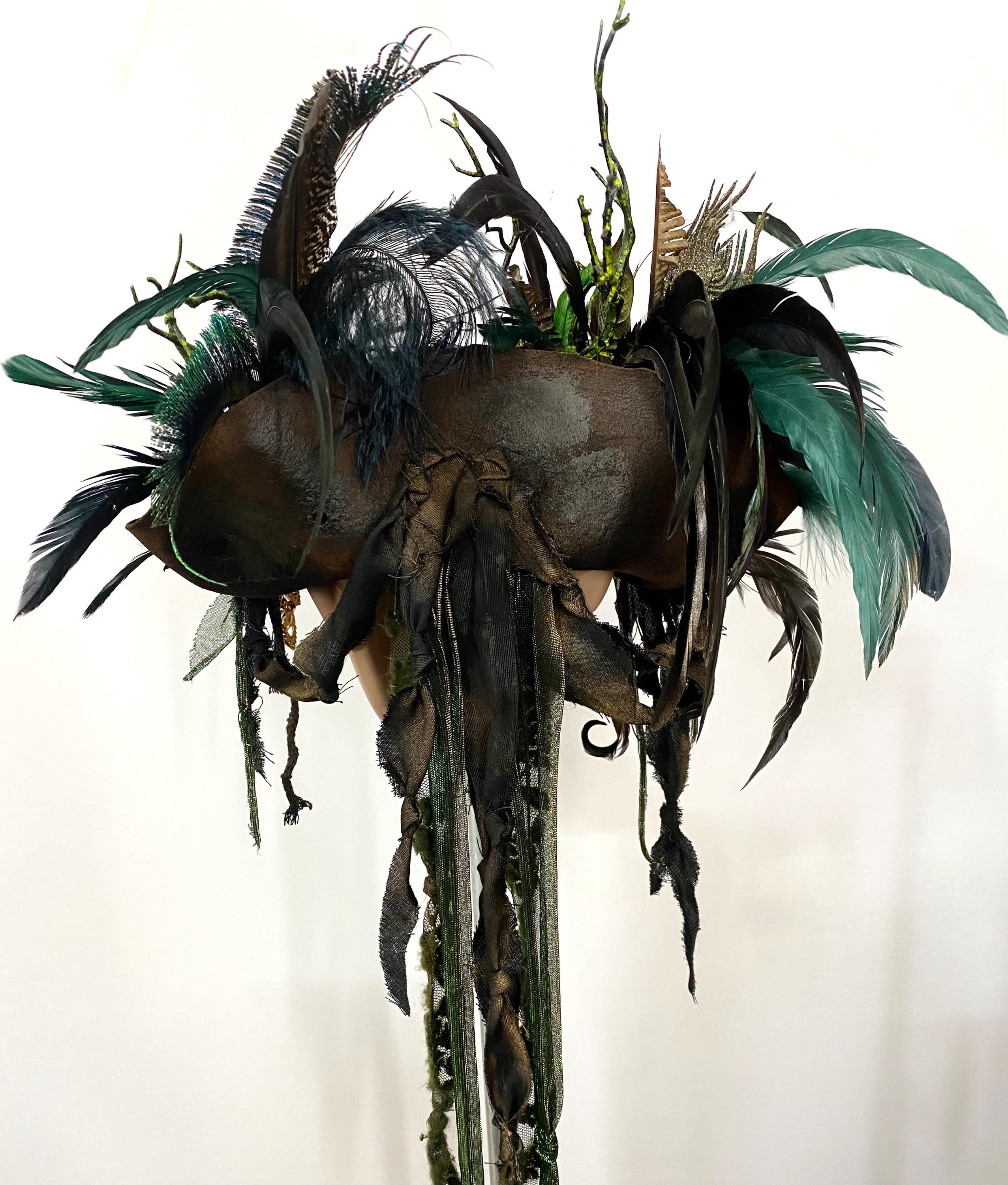 Pirate Bride Peacock / Pirate Hat / Pirates Tricorn / Feathered Hat ...